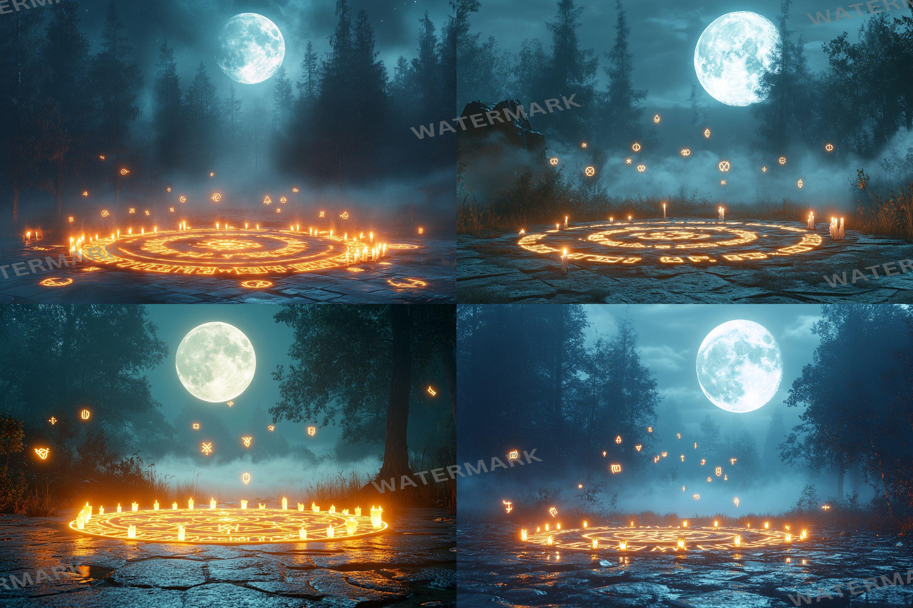 Full Moon Ritual Backdrops - Moonlight Photography Backgrounds ...