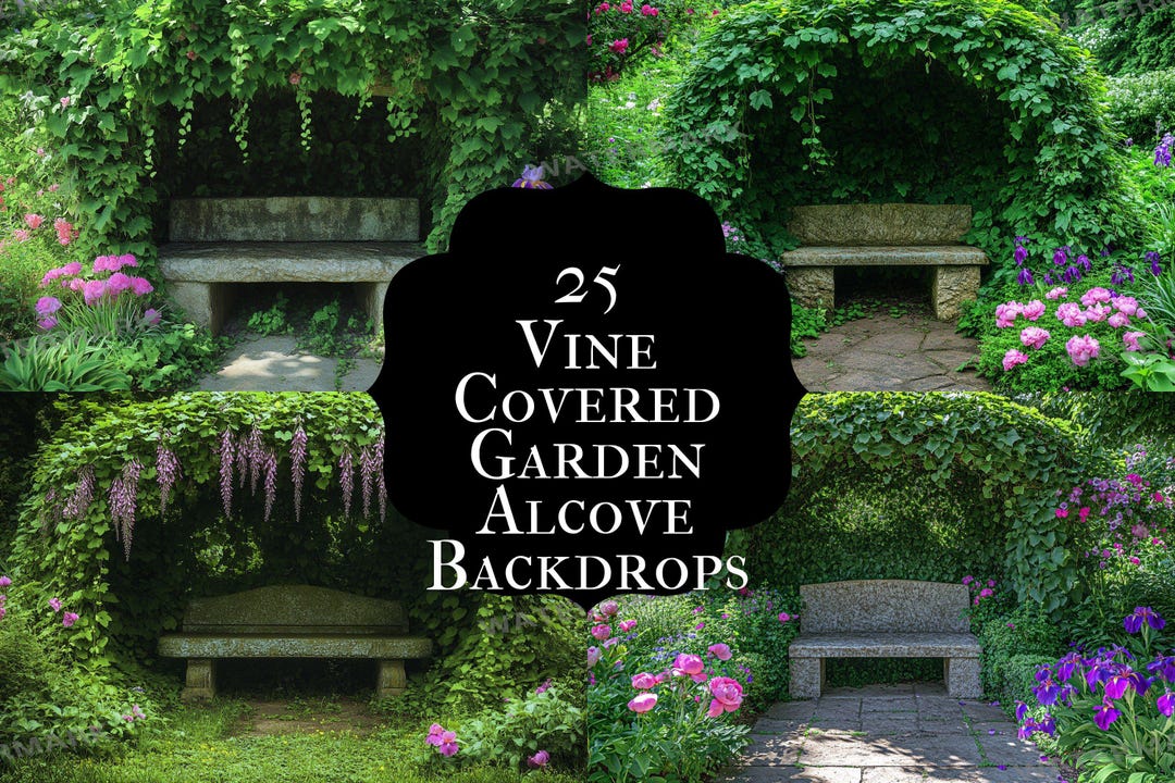 Vine Garden Alcove Backdrop: 25 Pngs for Portrait Photography Props ...