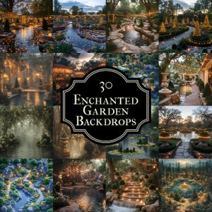 30 Enchanted Garden Backdrops Magical Digital Backgrounds for Photography, Photoshop Overlays ...