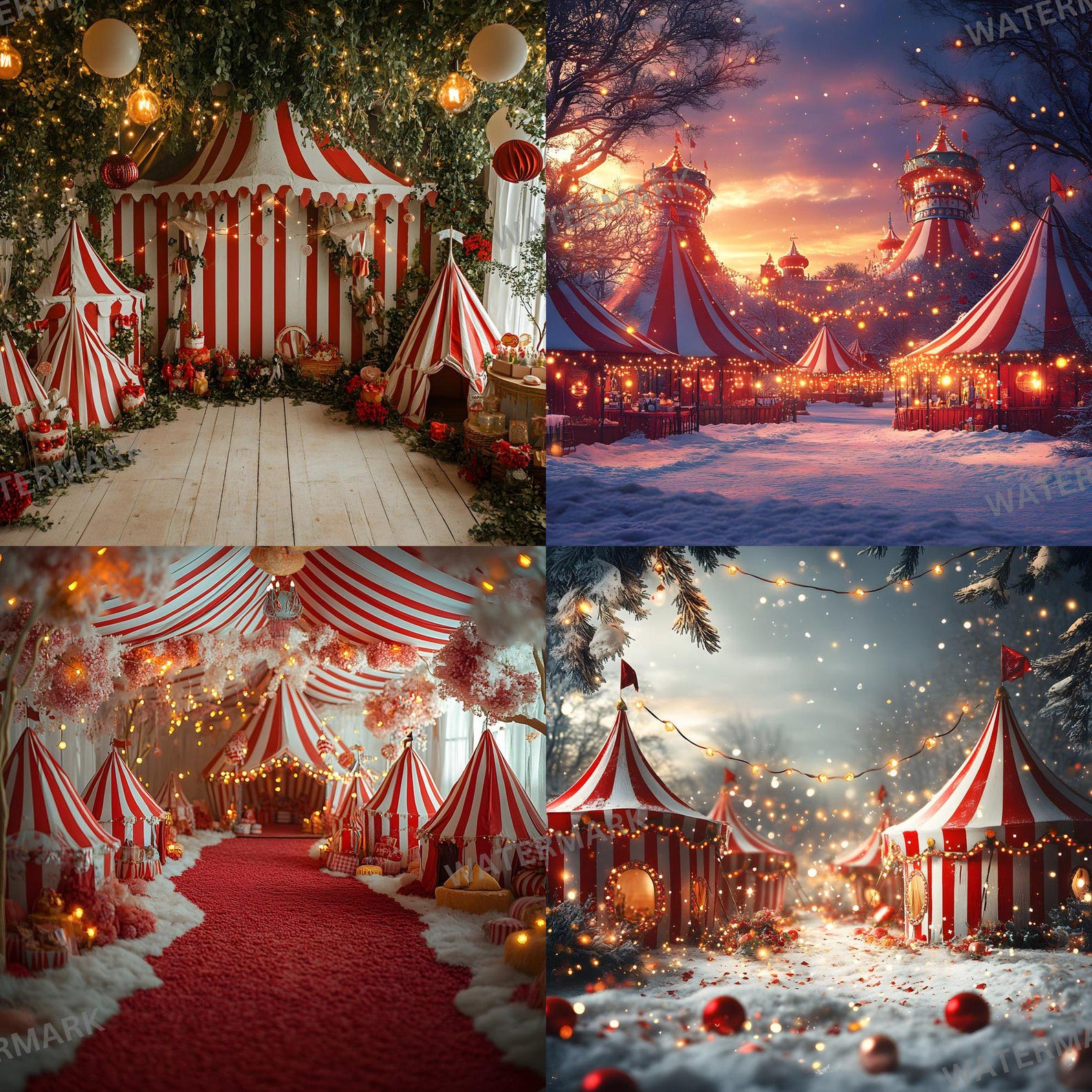 30 Circus Carnival Backdrops - Digital Overlays for Photoshop ...
