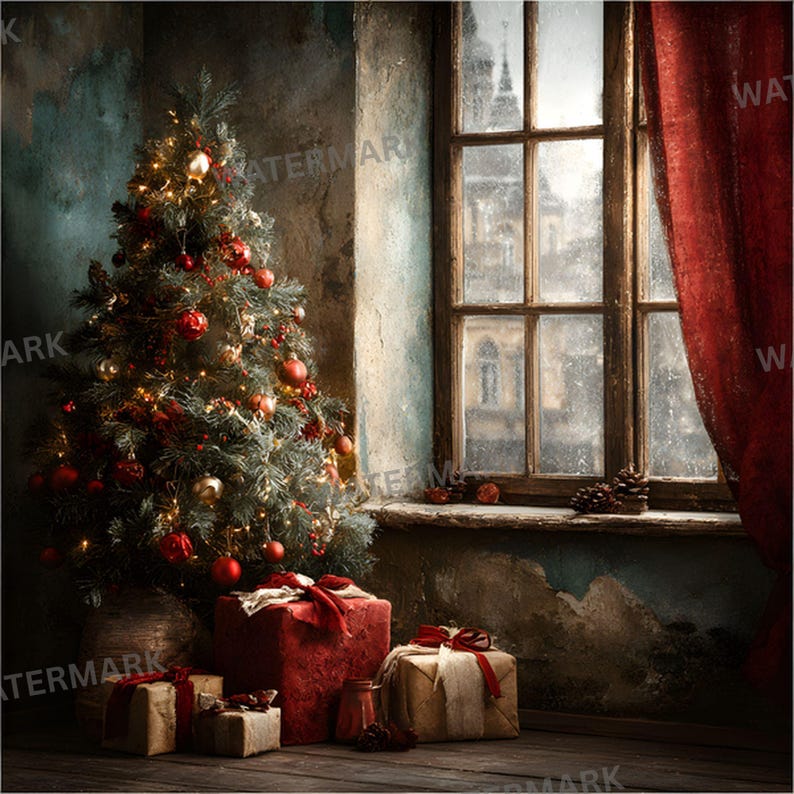 Victorian Christmas Photography Backdrop Images, Digital Background ...