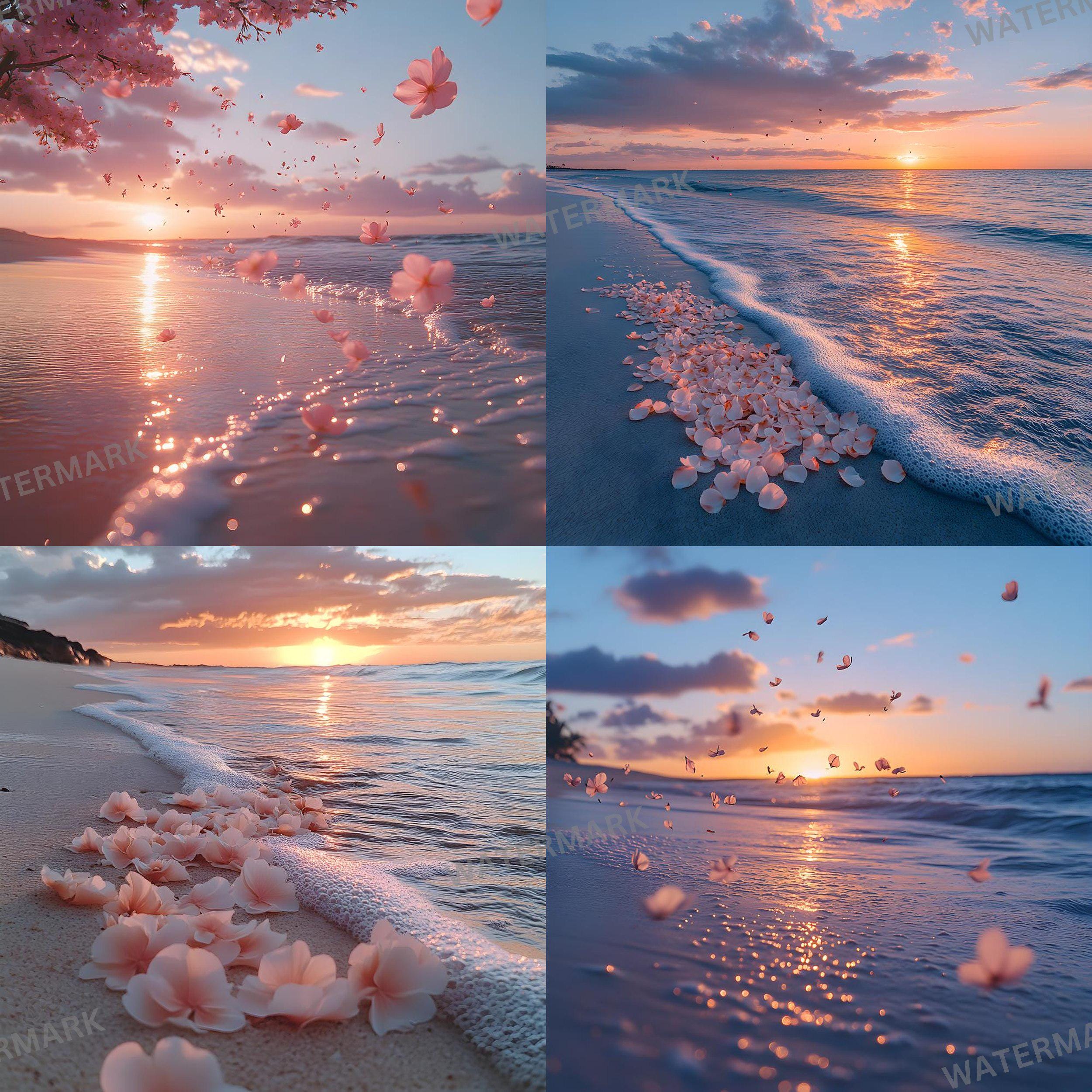 25 Sunset Oasis Backdrops, Dreamy Beach Photography Backgrounds, Pink ...