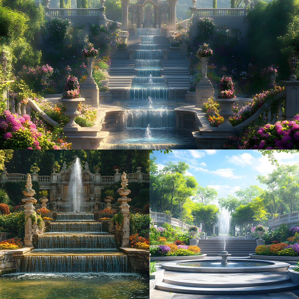 Grand Baroque Garden Digital Backdrop, Photography Background, Ornate ...