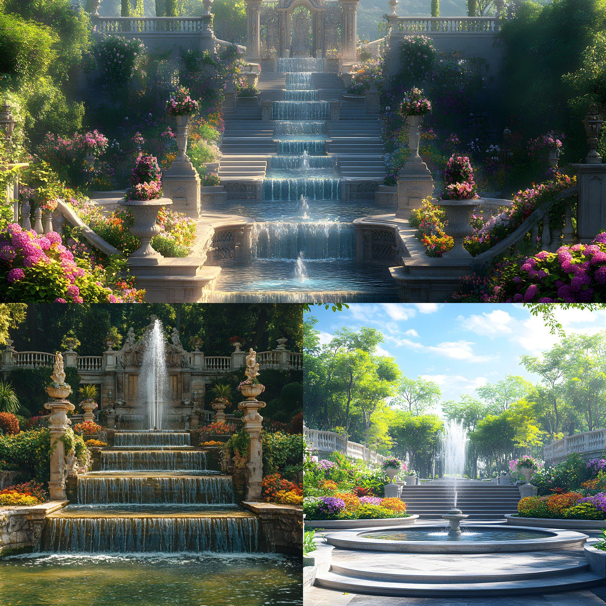 Grand Baroque Garden Digital Backdrop, Photography Background, Ornate ...