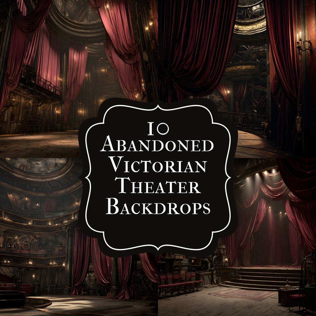 Abandoned Victorian Theater Digital Backdrop Gothic Stage Set for Dark ...