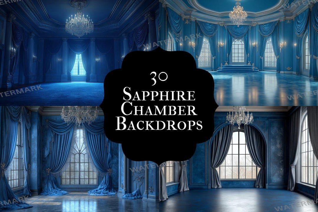 Sapphire Chamber Digital Backdrops - 30 High-resolution Jpgs ...