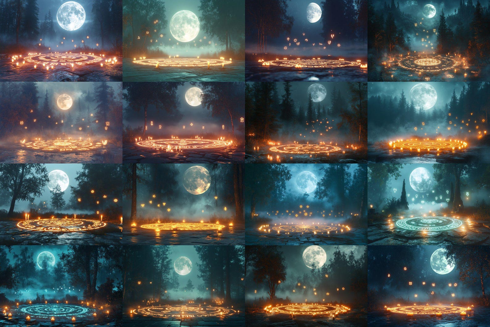 Full Moon Ritual Backdrops - Moonlight Photography Backgrounds ...