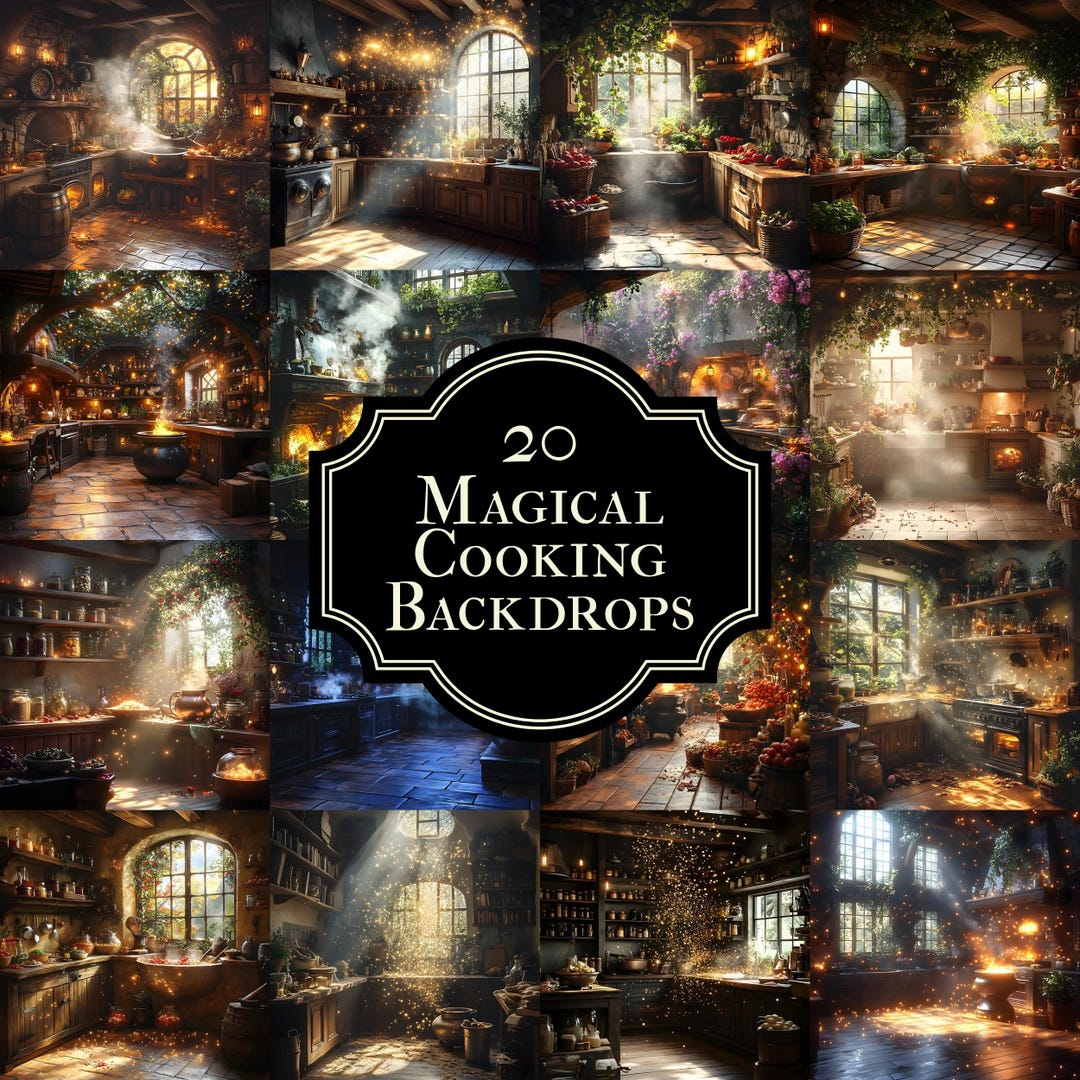 Magical Cooking Backdrops | 20 Photoshop Overlays for Fantasy Food ...