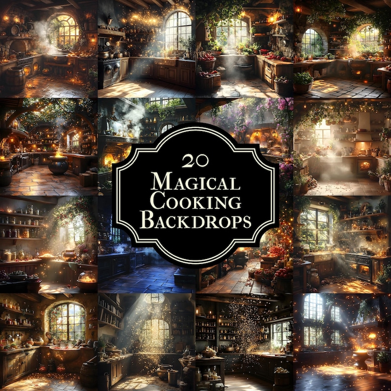 Magical Cooking Backdrops | 20 Photoshop Overlays for Fantasy Food ...