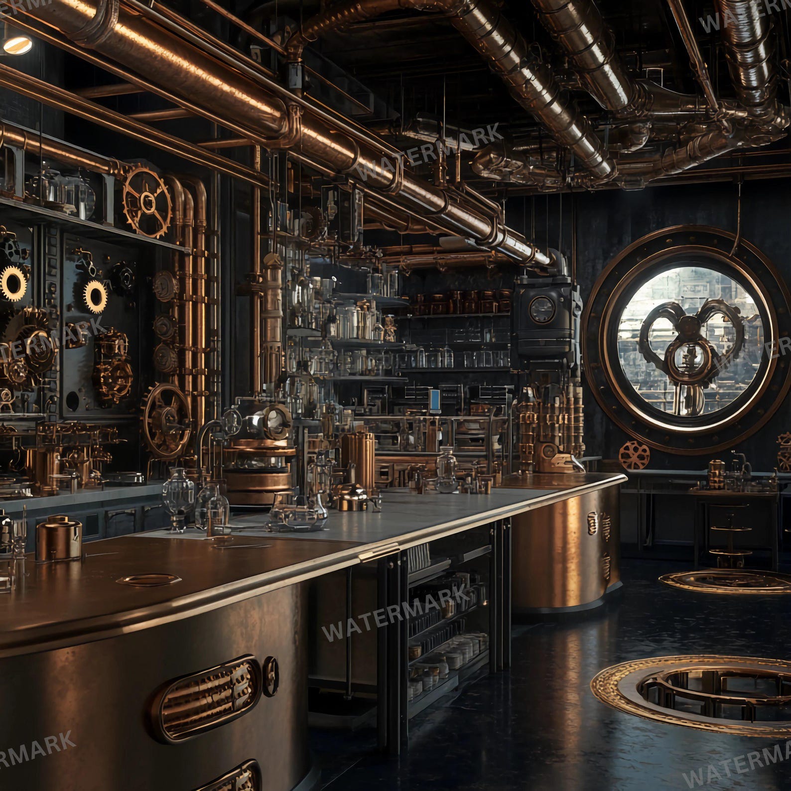 8 Steampunk Laboratory Backdrops - Vintage Industrial Photography ...