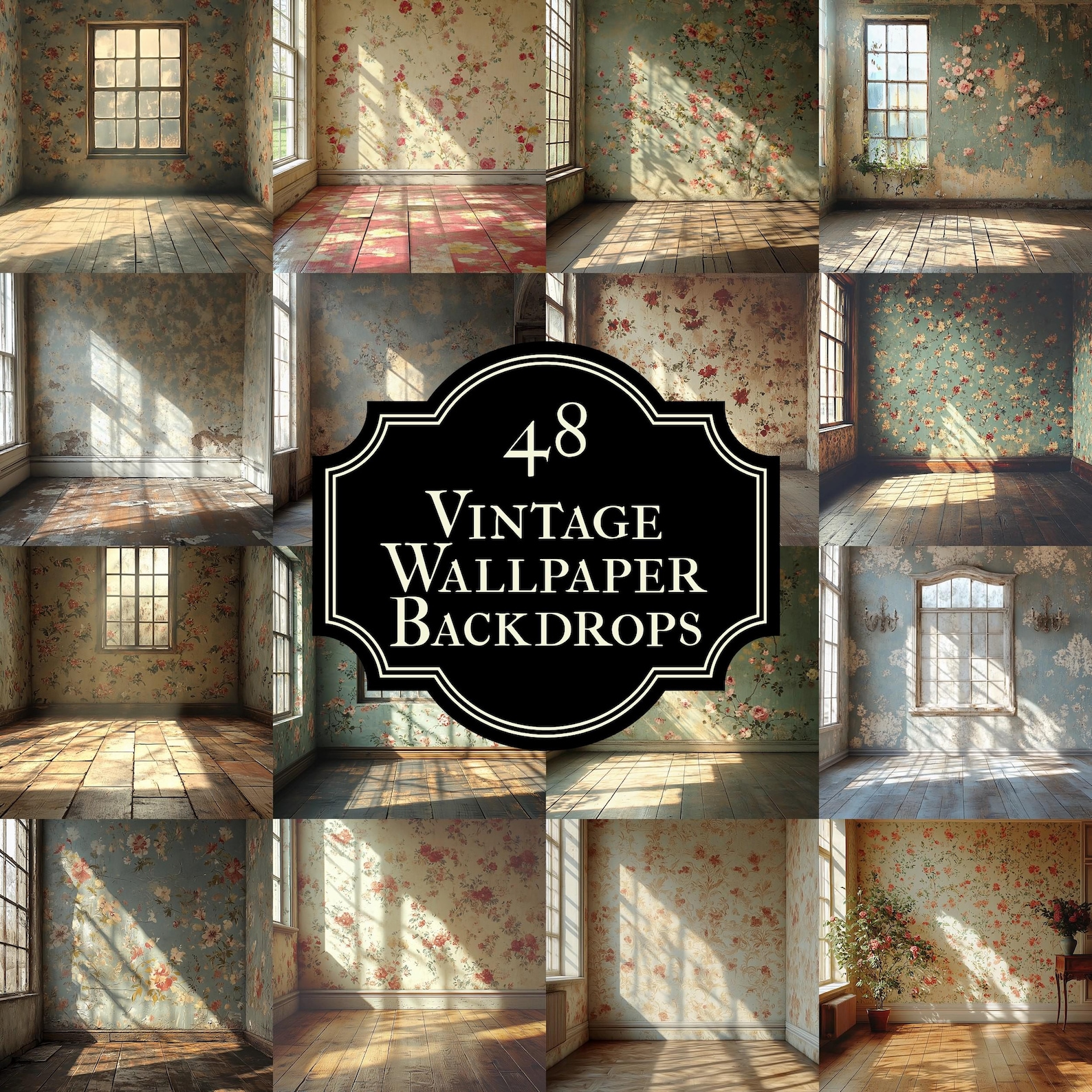 48 Vintage Wallpaper Backdrops | Shabby Chic Floral Backgrounds for ...