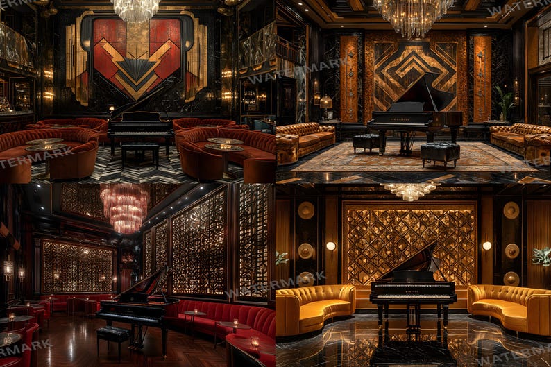 20 Jazz Lounge Luxe Backdrops | Art Deco Luxury Piano Backgrounds ...
