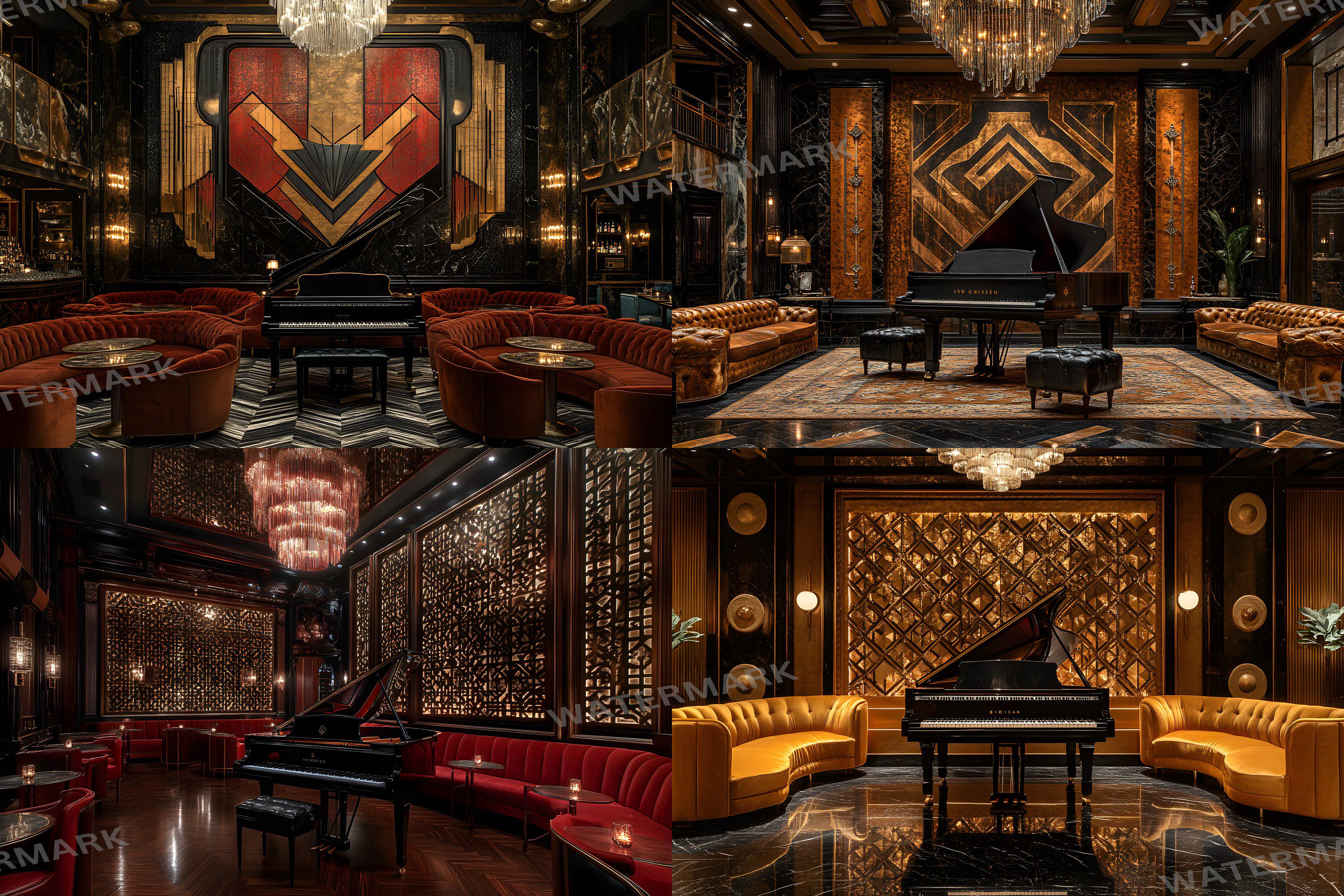 20 Jazz Lounge Luxe Backdrops | Art Deco Luxury Piano Backgrounds ...