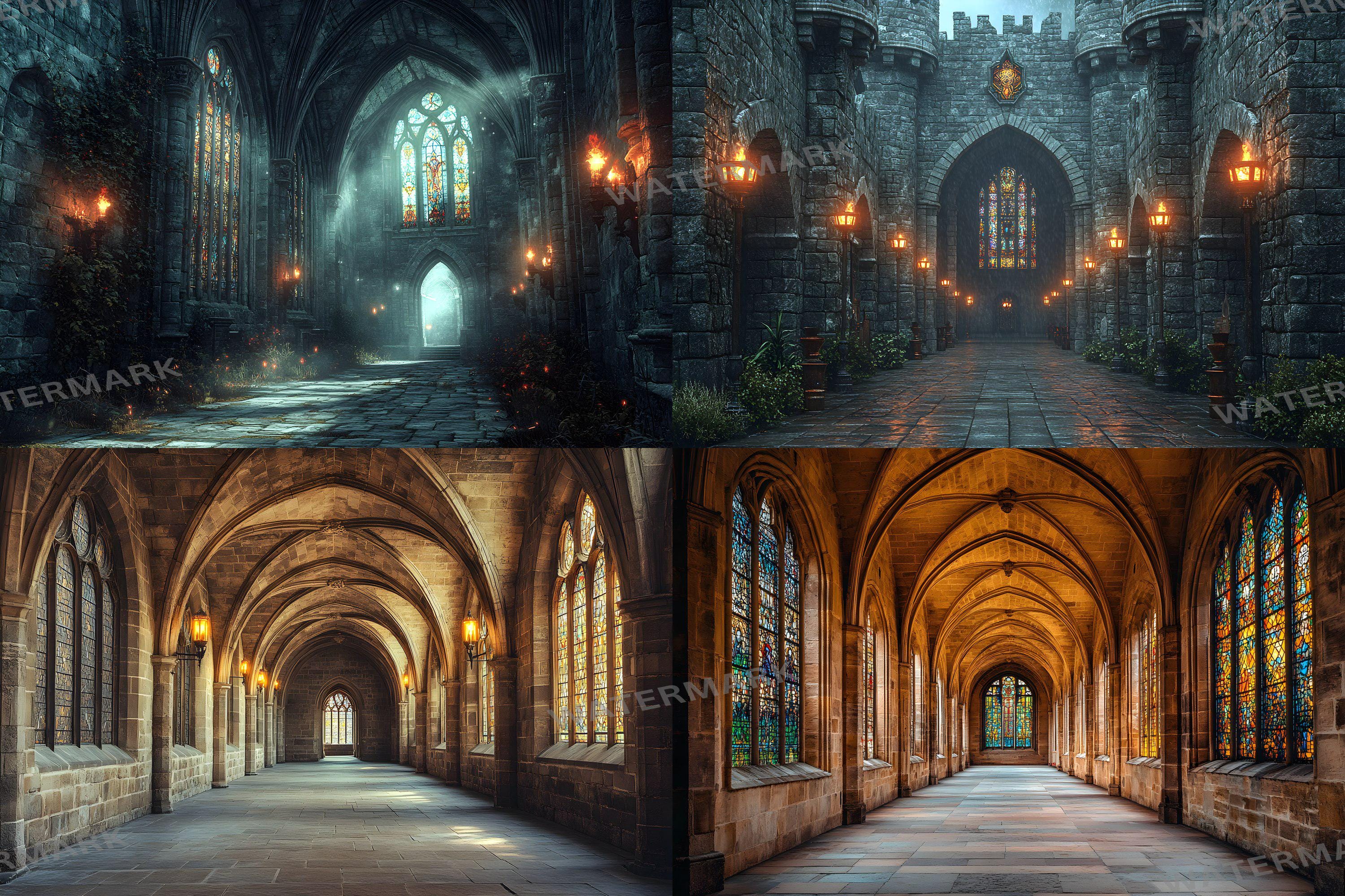 35 Medieval Hallway Backdrops for Digital and Video Use | Gothic ...