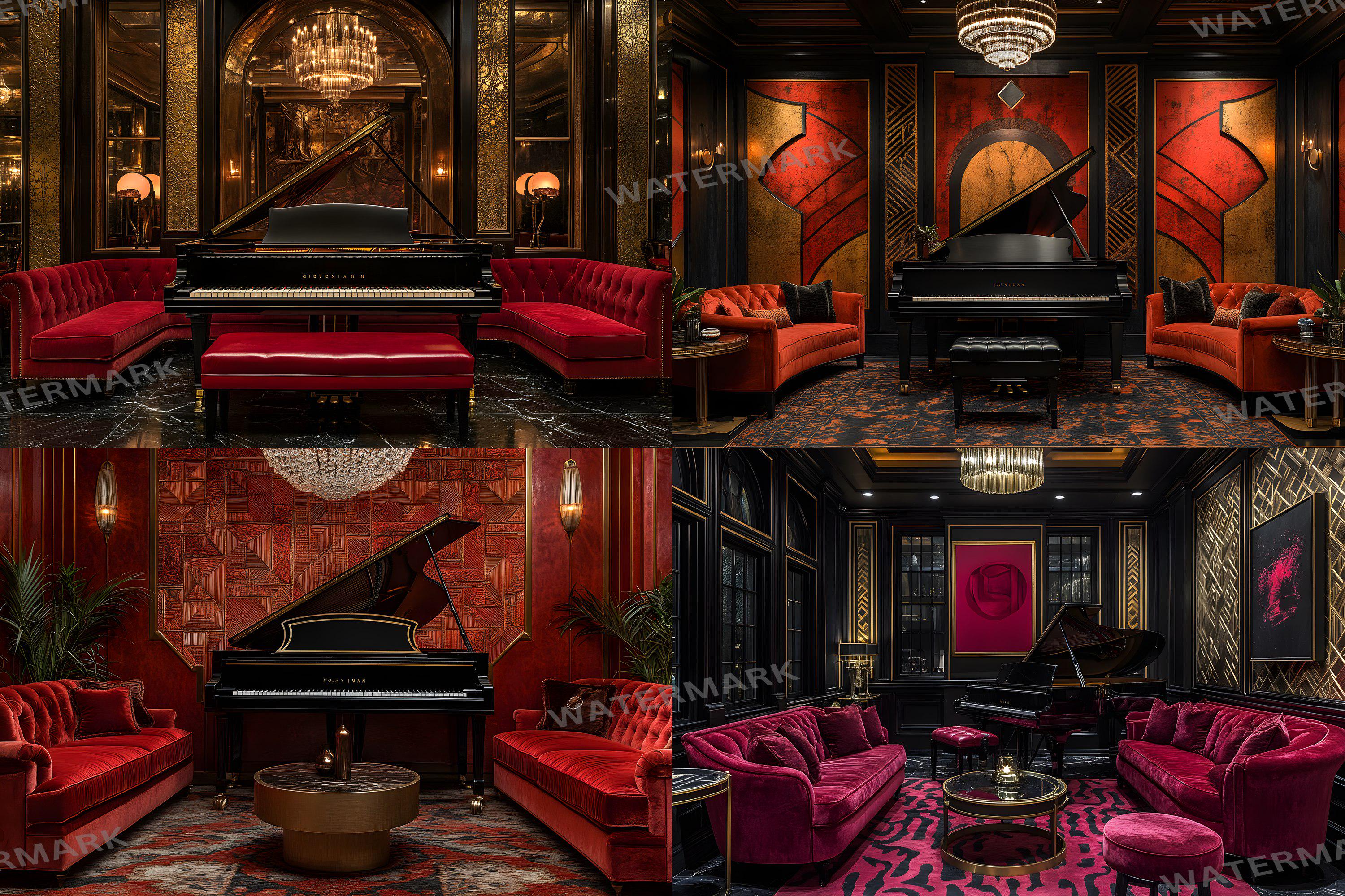 20 Jazz Lounge Luxe Backdrops | Art Deco Luxury Piano Backgrounds ...