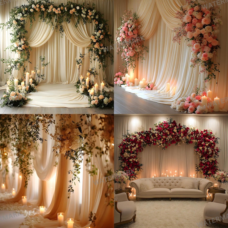 15 Intimate Wedding Backdrops - Romantic Digital Backgrounds for ...