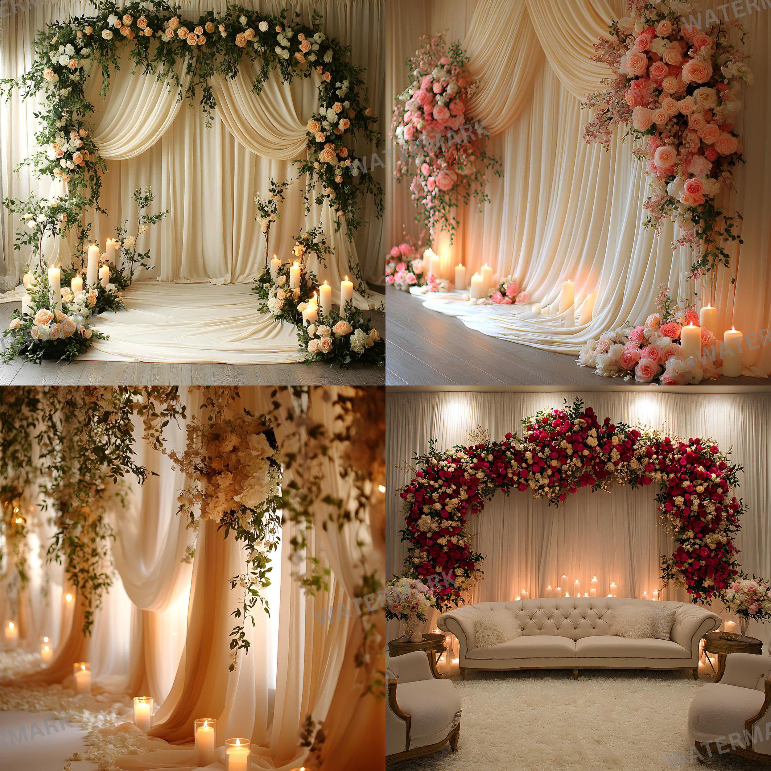 15 Intimate Wedding Backdrops - Romantic Digital Backgrounds for ...