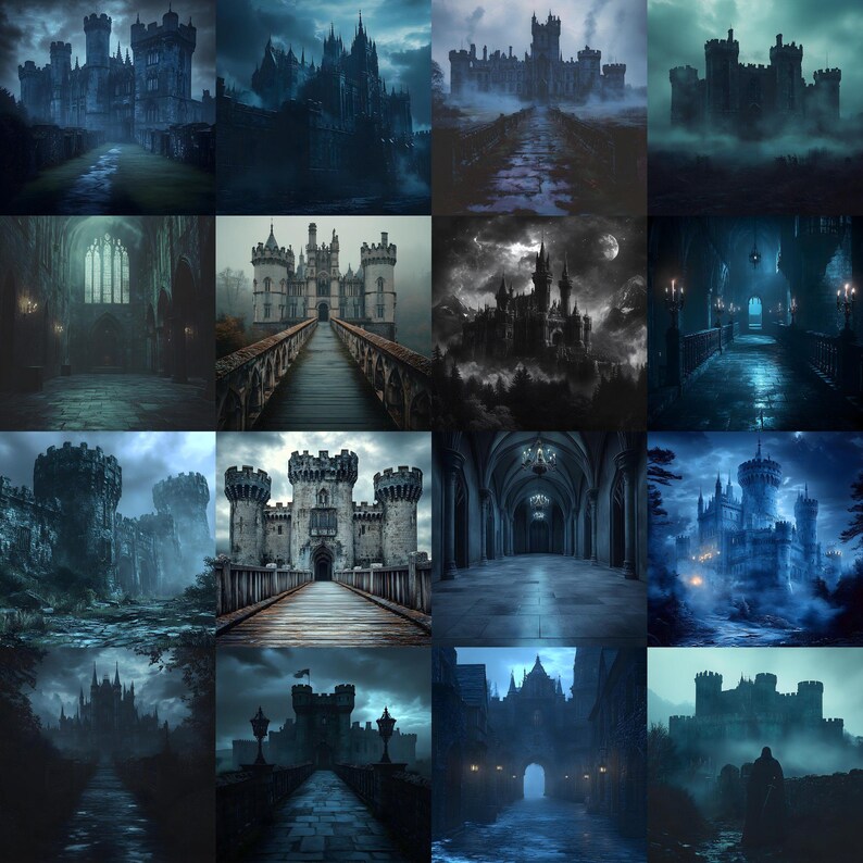 260 Gothic Castle Digital Backdrops | Dark Fantasy Photoshop Overlays ...