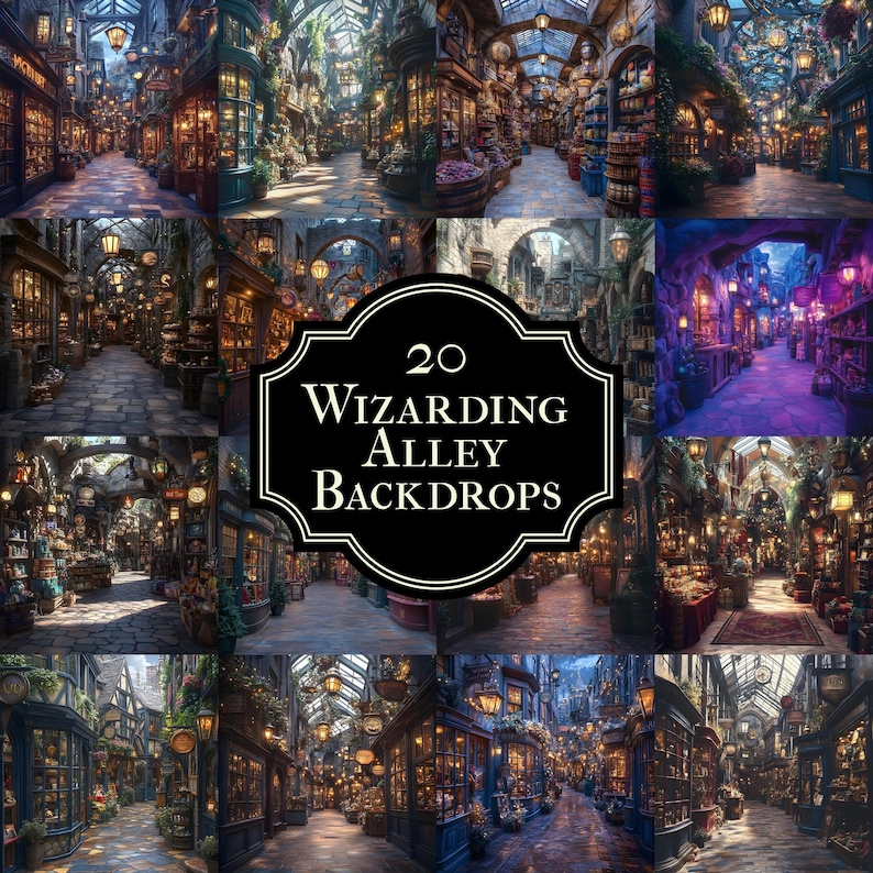20 Wizarding Alley Photography Backdrops, Enchanting Wizarding World ...
