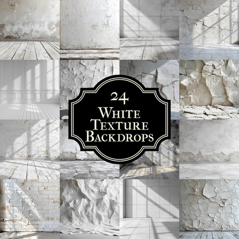 White Texture Photography Backdrops – 24 Distressed Surfaces (jpgs) - Etsy