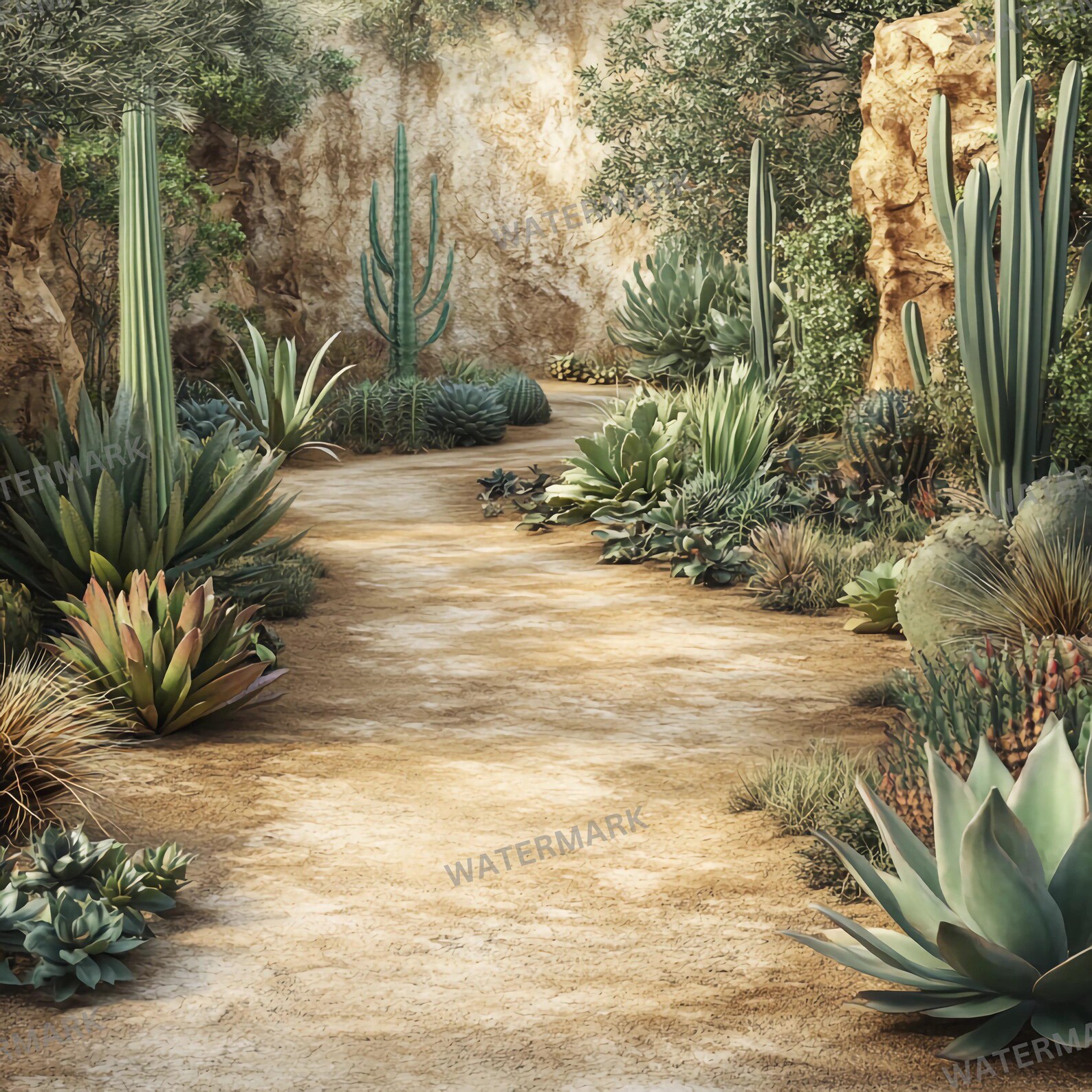 Desert Botanical Photography Backdrops – Cactus Garden Scenes (8 Jpgs ...