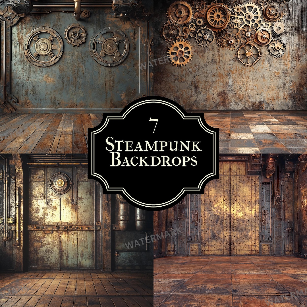 7 Steampunk Backdrops - Vintage Industrial Photography Backgrounds ...
