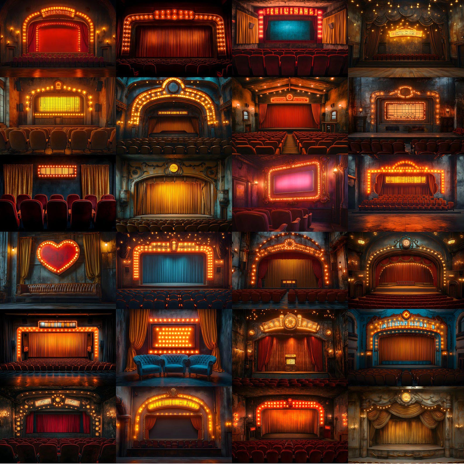 Vintage Cinema Hall Backdrops, Retro Movie Theater Backgrounds ...