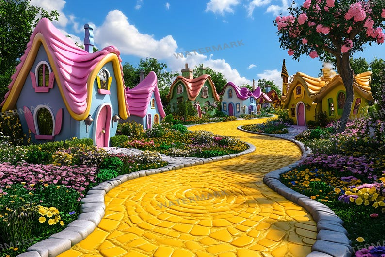 Munchkinland Photography Backdrops – Wizard of Oz Village Scenes ...