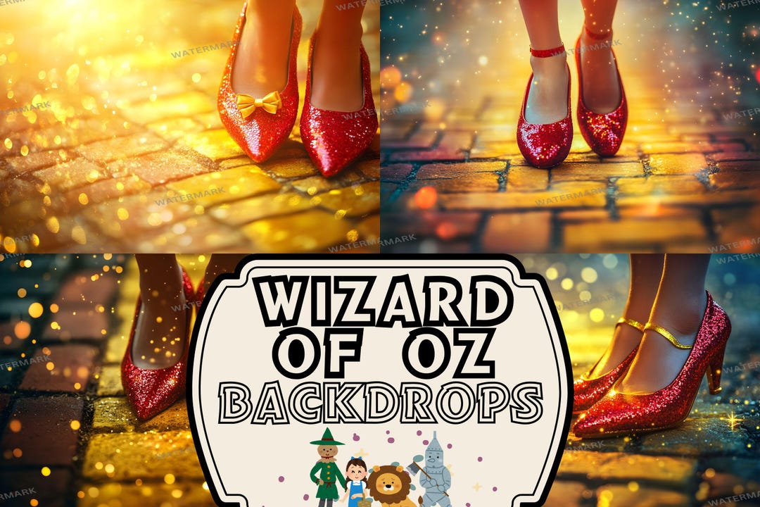 Ruby Slippers Yellow Brick Road Backdrops | Wizard of Oz Digital Art ...