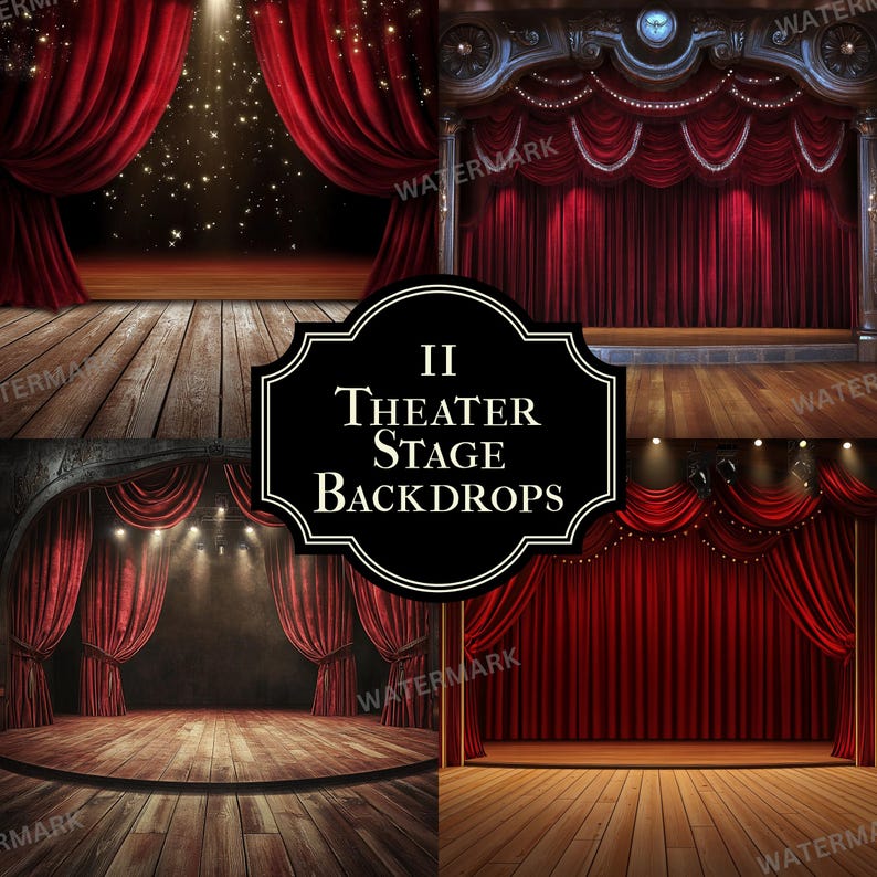 Theater Stage Backdrops - 11 Curtain Backgrounds - Perfect for ...