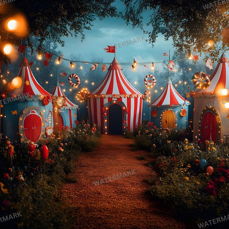 25 Circus Carnival Backgrounds - Photoshop Master Overlays, Fair ...