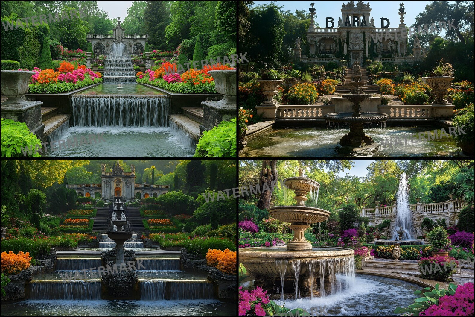 Grand Baroque Garden Digital Backdrop, Photography Background, Ornate ...