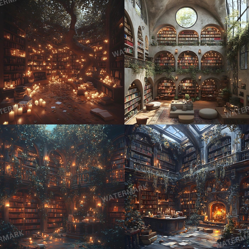 20 Enchanted Library Backdrops - Magical Backgrounds, Photoshop, Master ...