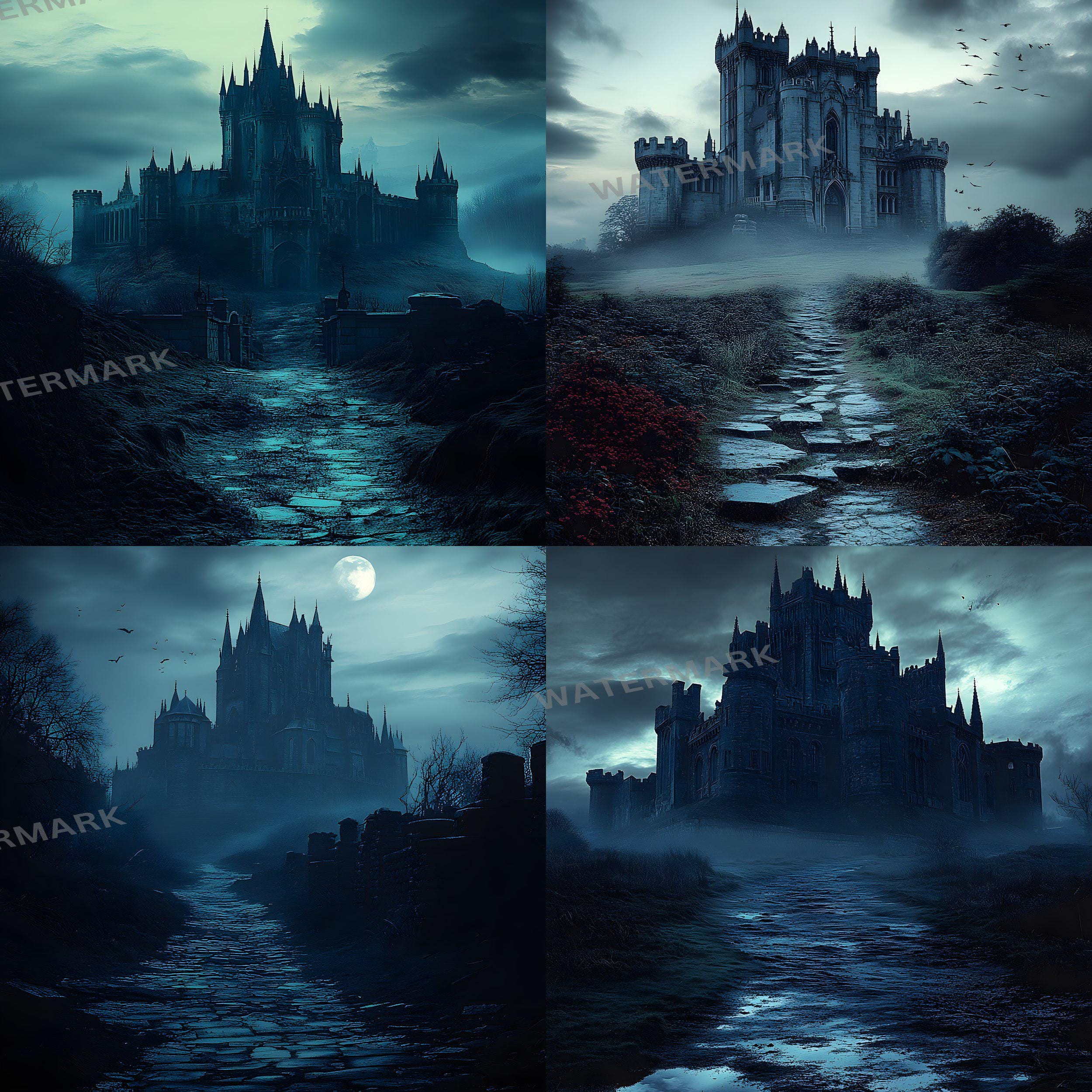 85 Fantasy Castle Backdrops | Gothic, Halloween Scenes (digital) - Etsy