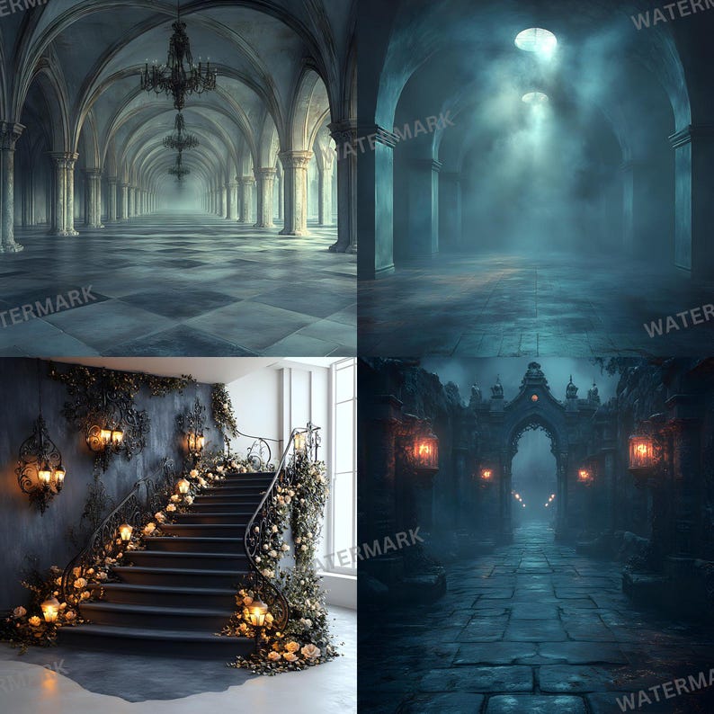 60 Gothic Digital Backdrops | Dark Photography Overlays (4096x4096px ...