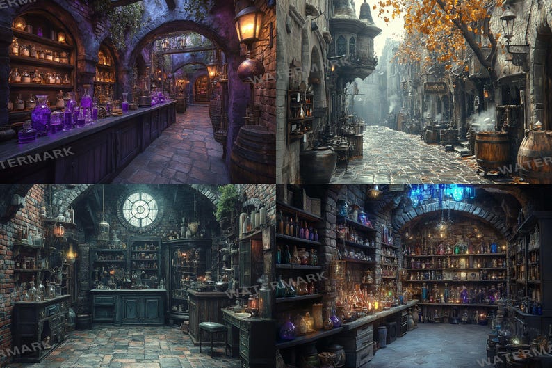 Alchemist Corner Digital Backdrop - Magical Laboratory Photography ...