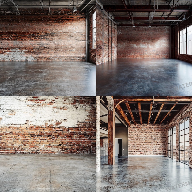 11 Urban Loft Backdrops | Industrial Warehouse Photography Backgrounds ...
