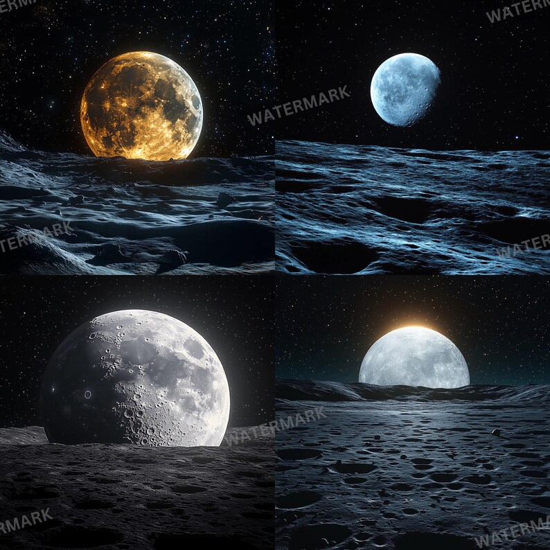 7 Moon Landing Backdrops for Photoshop Composites & Digital Overlays ...