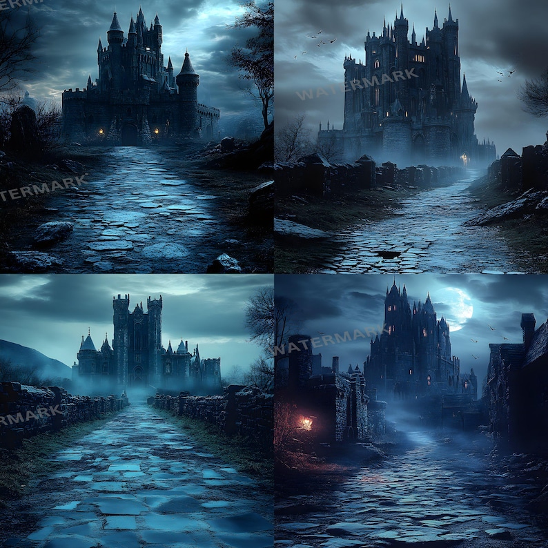 85 Fantasy Castle Backdrops | Gothic, Halloween Scenes (digital) - Etsy
