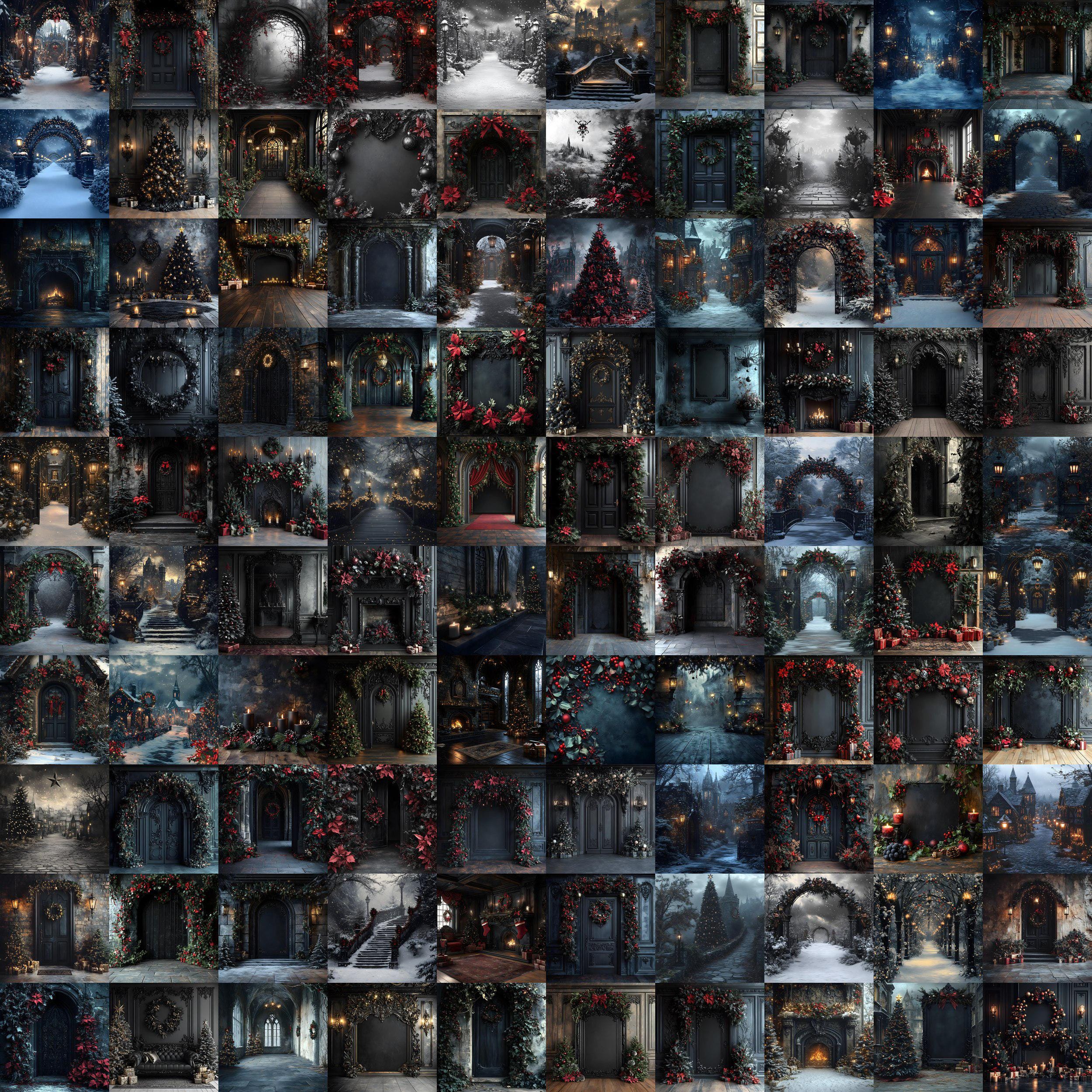 Gothic Christmas Backdrop, Digital Backdrop, Master Overlays, Gothic ...