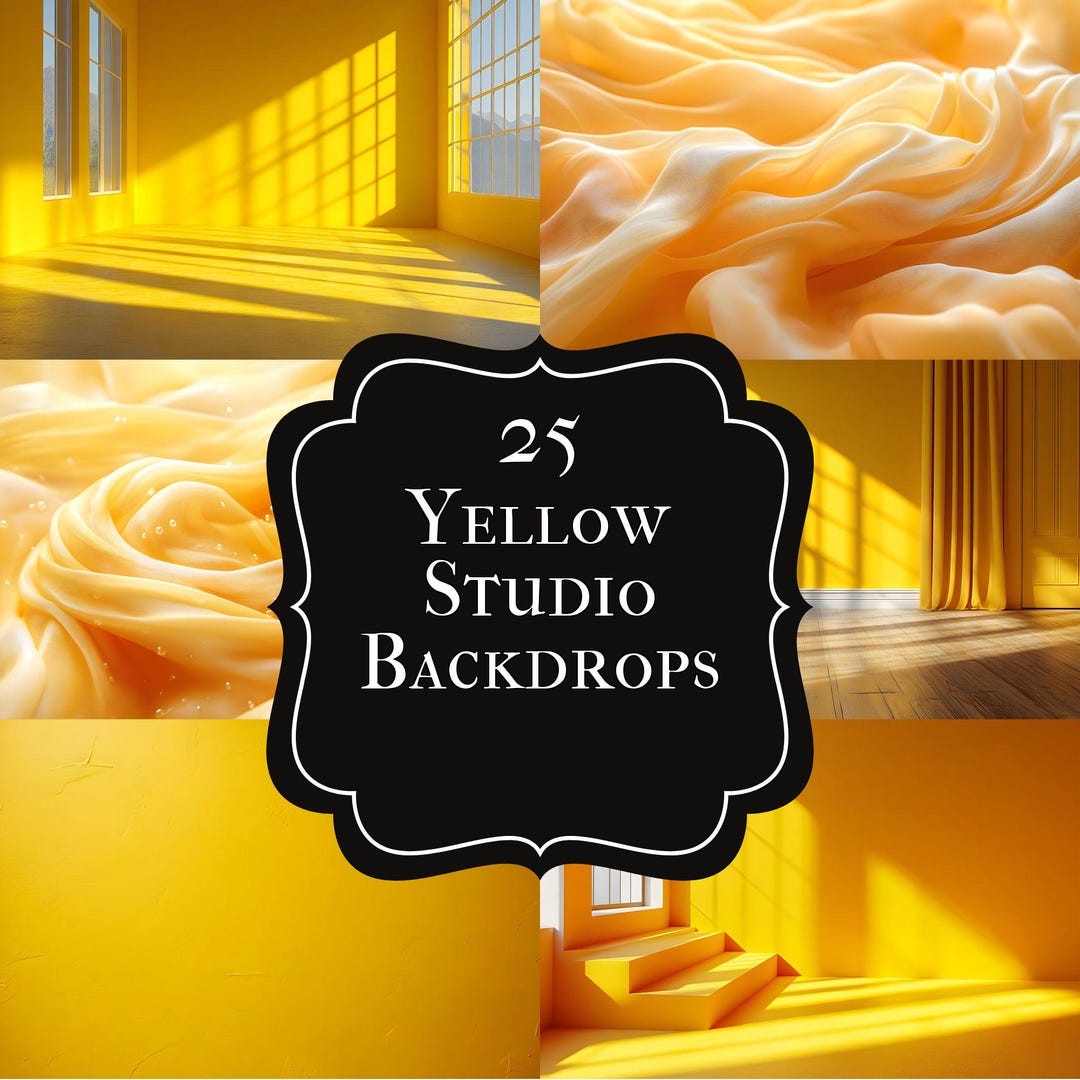 Yellow Photography Backdrop, Studio Material Backgrounds, for Portrait ...