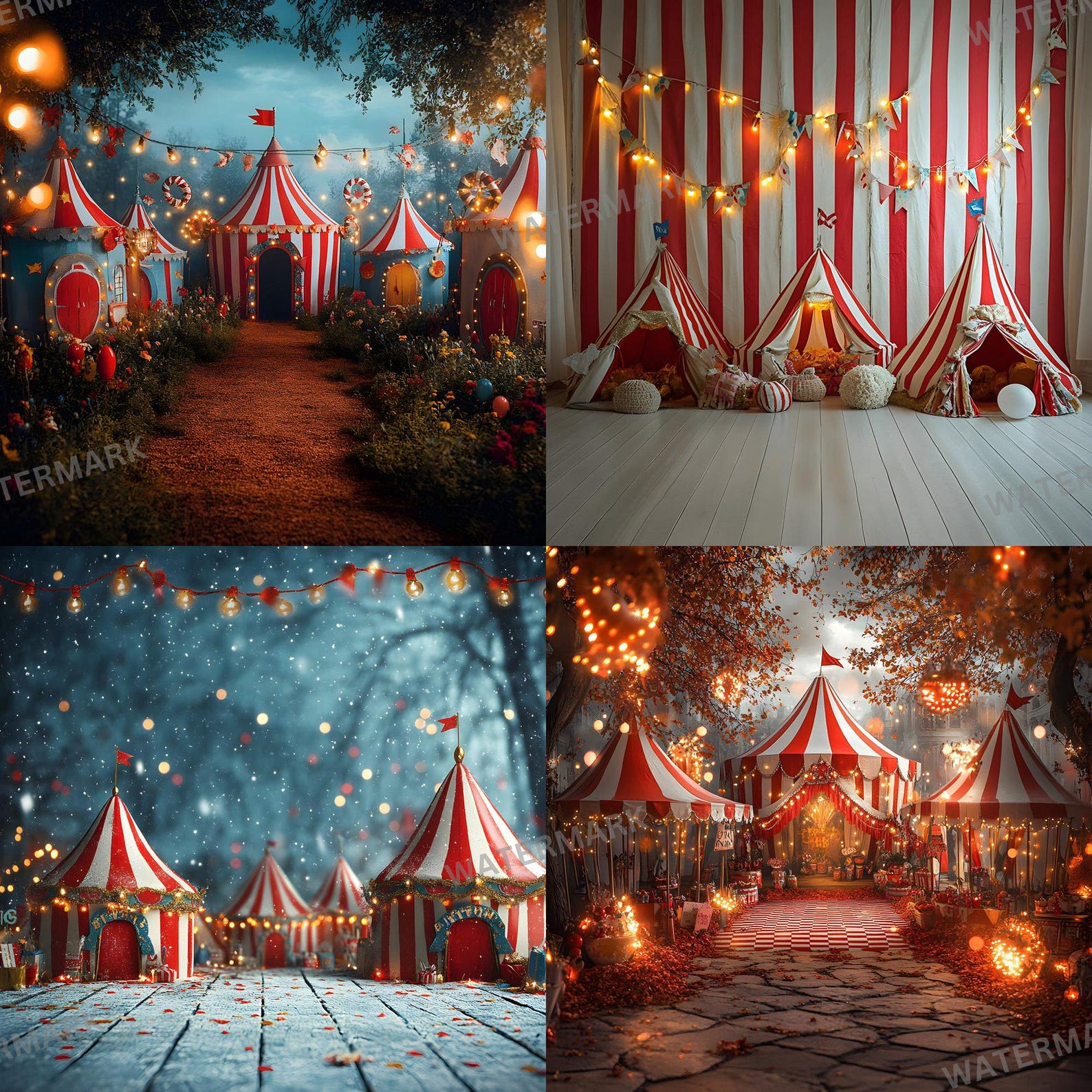 25 Circus Carnival Backgrounds - Photoshop Master Overlays, Fair ...