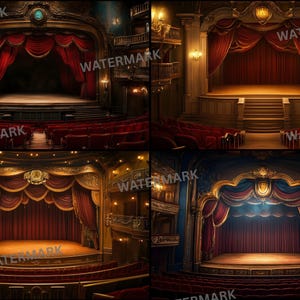 Opulent Opera House Digital Backdrop, Grand Theater Background for ...