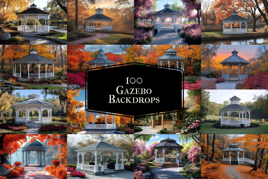 Gazebo Photography Backdrop – 100 Garden Park Scenes (digital Download ...