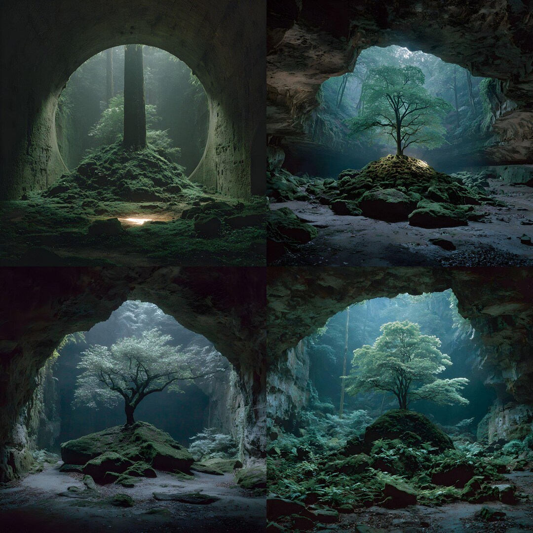 Deep Cave Digital Backdrop, Hyperrealistic Photography Background ...