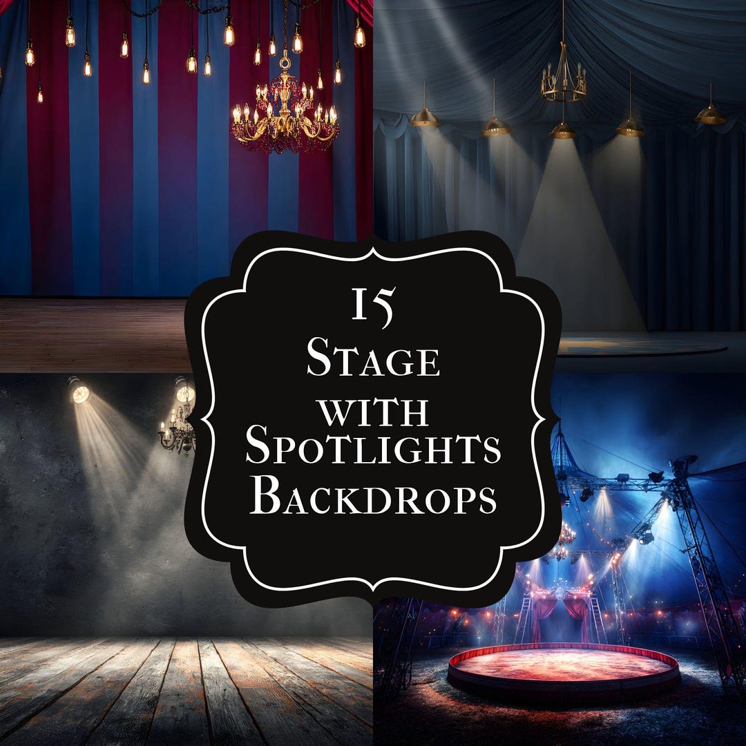 Stage Spotlight Chandelier Digital Backdrop, Photography Background ...