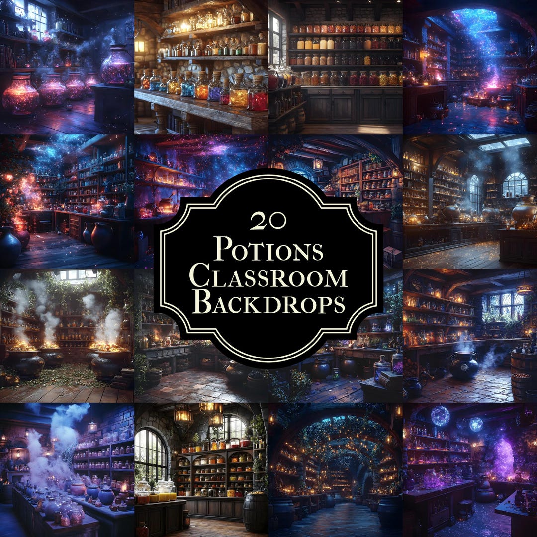 20 Potions Classroom Backdrops, Magical Digital Backgrounds for ...