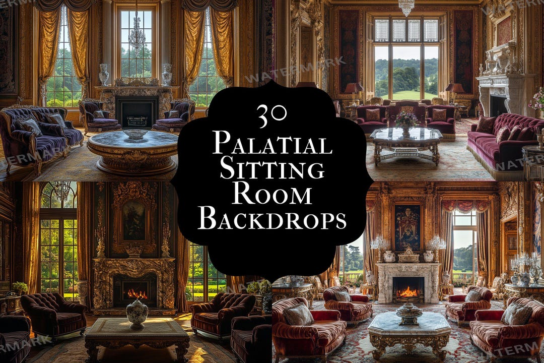 Palatial Sitting Room Digital Backdrop - Elegant Photography Background ...
