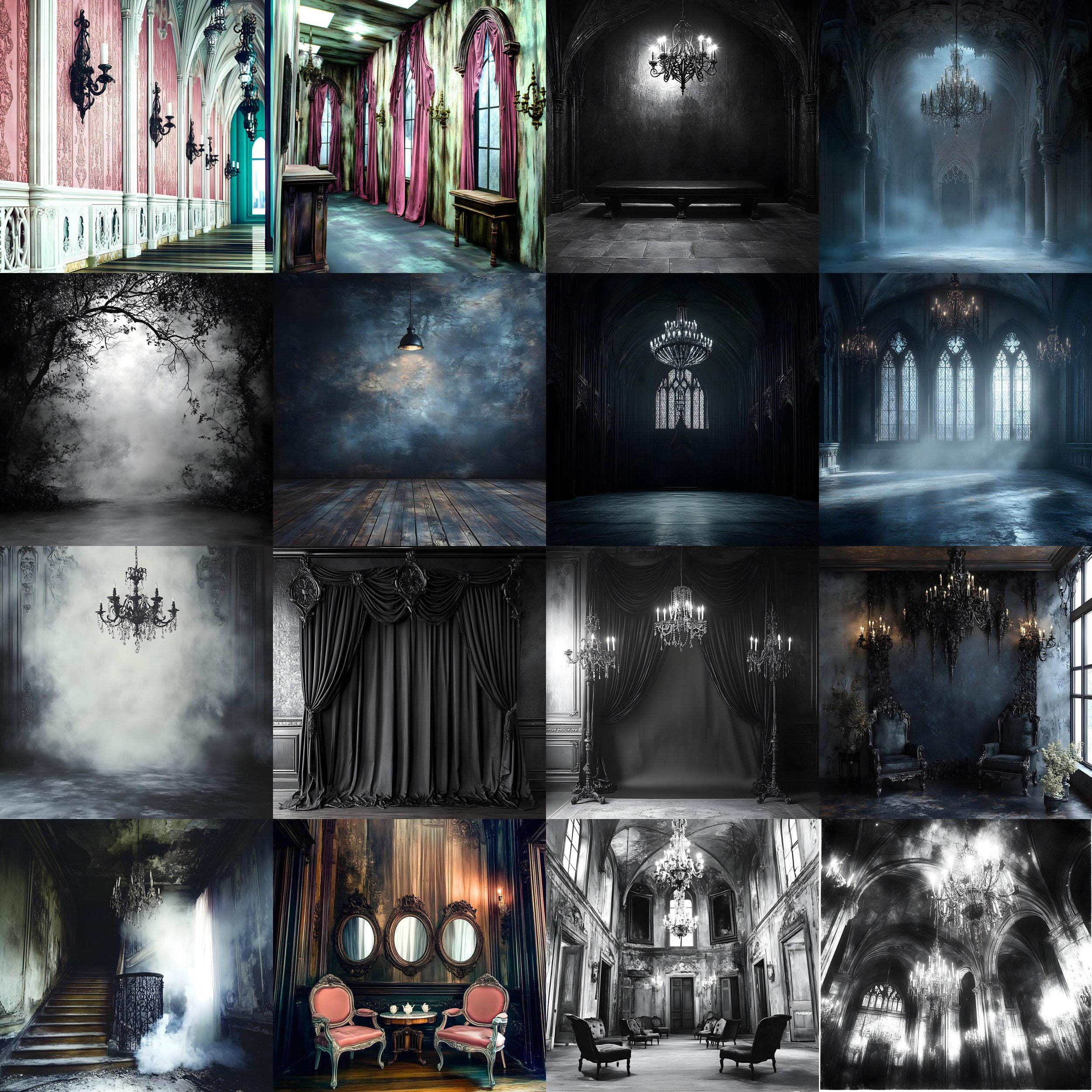 60 Gothic Digital Backdrops | Dark Photography Overlays (4096x4096px ...