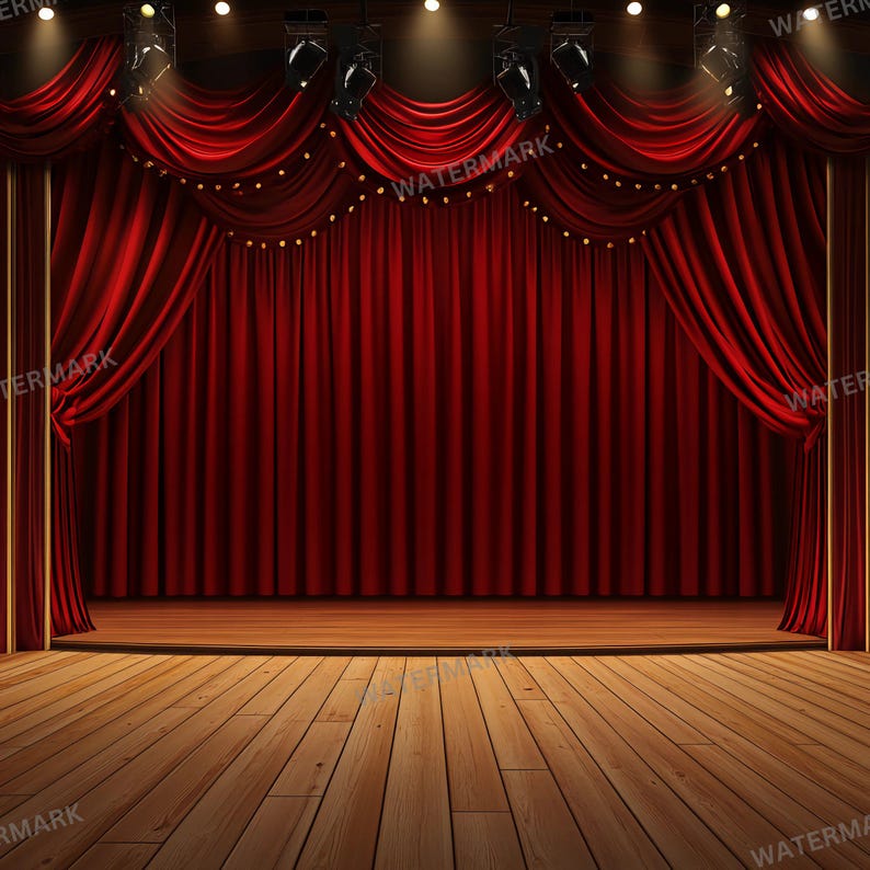 Vintage Theater Stage Backdrops – 11 Curtain Jpgs (digital Download) - Etsy